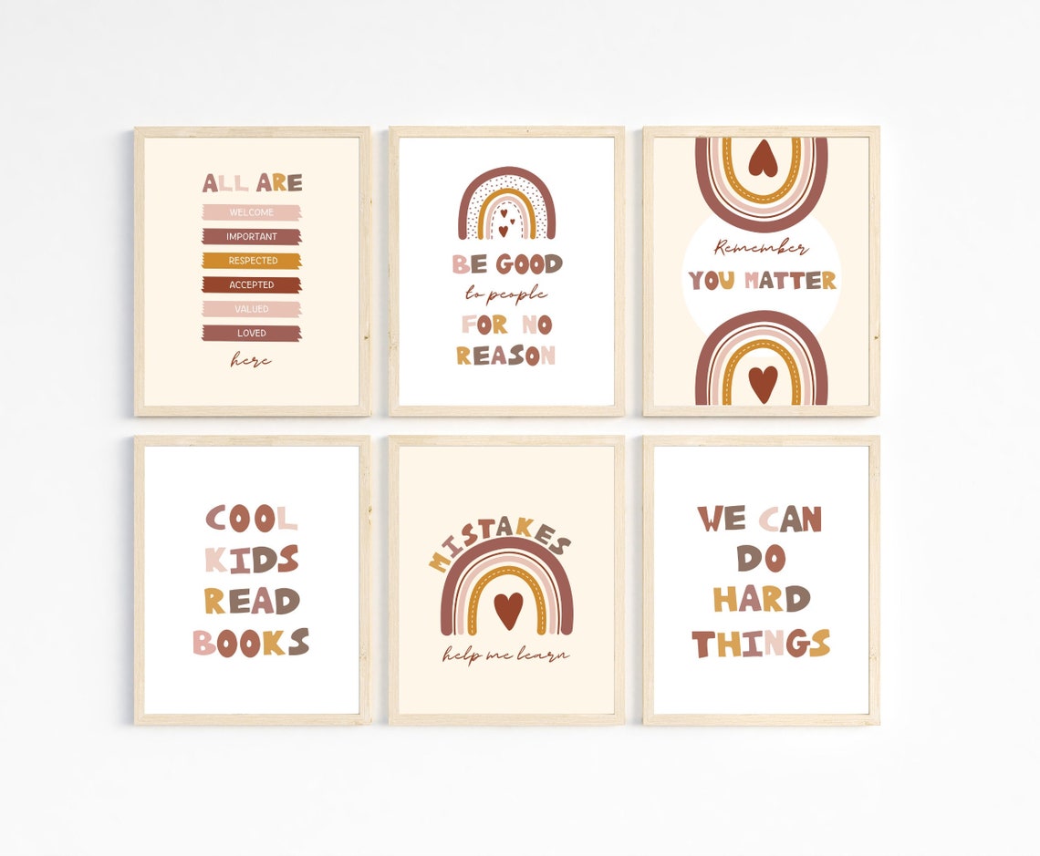 Boho Classroom Decor Posters Bundlegrowth Mindset Classroom - Etsy