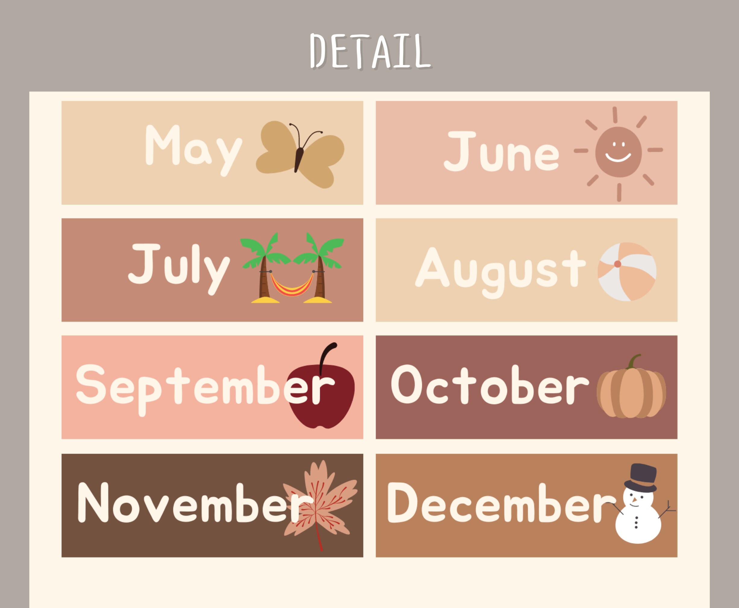 Months Poster,months of the Year Poster,digital Download Poster,boho ...
