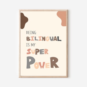 Bilingual Nursery Wall Art Poster,boho Classroom Decor, Bilingual ...