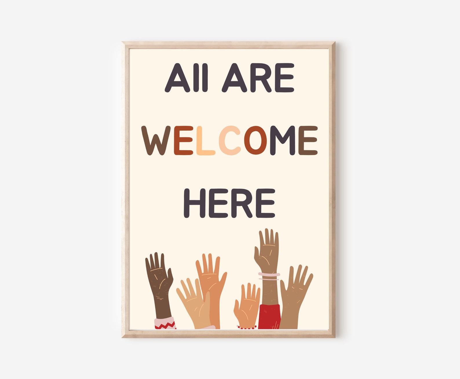 Diversity Art Set All Are Welcome Here Classroom Decor for | Etsy