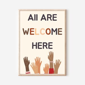 Diversity Art Set, All Are Welcome Here, Classroom Decor for Kids ...