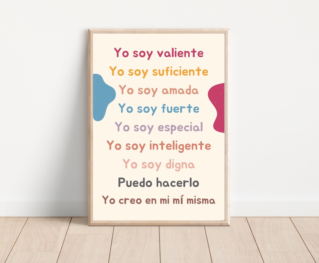 Spanish Classroom Decor, Positive Affirmation Poster for Toddler ...