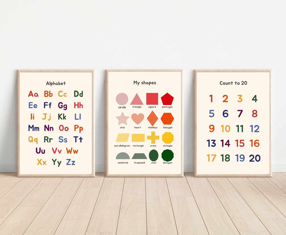 Educational Posters Setalphabet Poster Printable Homeschool | Etsy