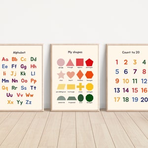 Educational Posters Set,alphabet Poster, Printable Homeschool ,rainbow ...