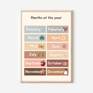 Months Poster,months of the Year Poster,digital Download Poster,boho ...