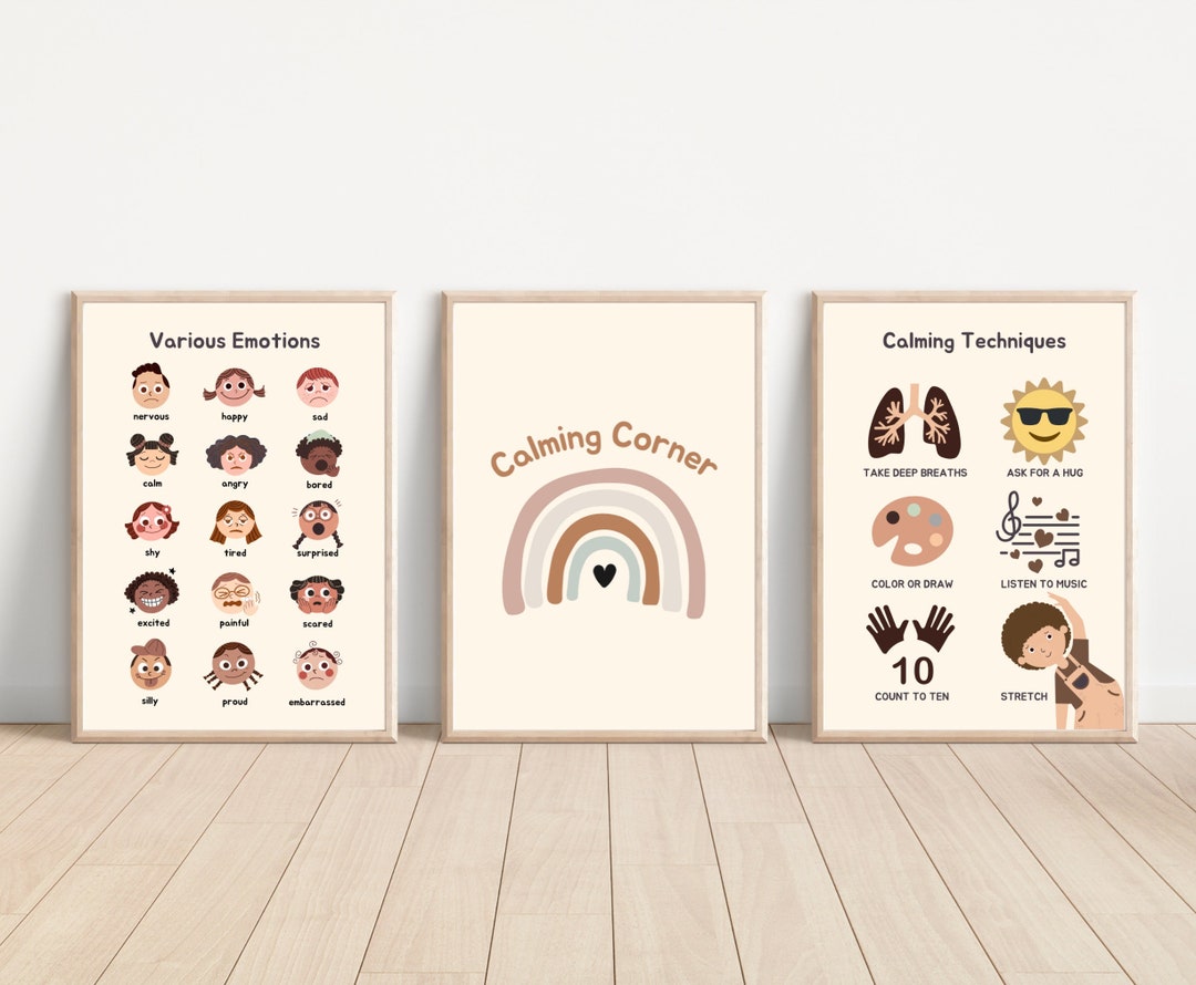 Set of 3 Calm Down Corner, Calming Down Corner, Calming Corner, Calming ...