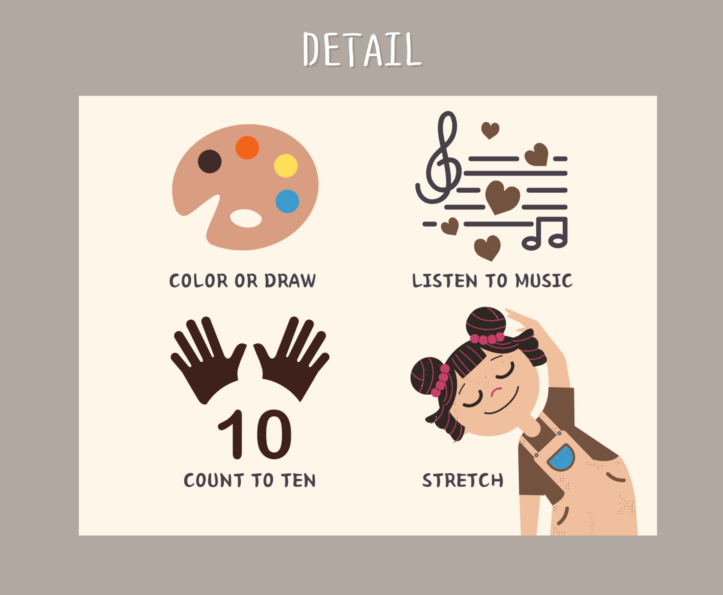 Calming Techniques Chart Poster Calming Corner for Preschool | Etsy