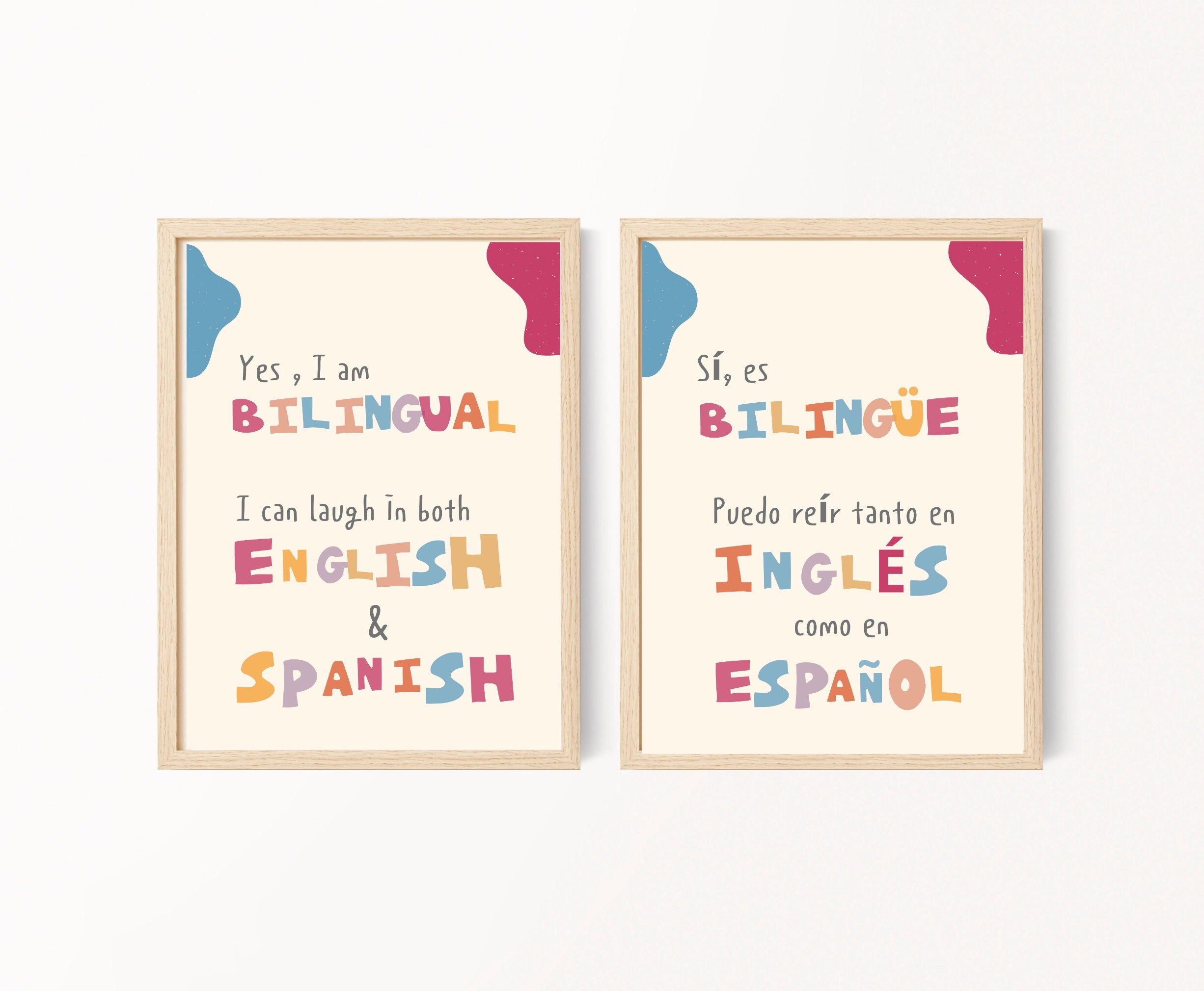 Set of 2 Bilingual Nursery Wall Art Decor for Bedroom - Etsy