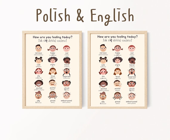 Bilingual Polish Emotion Education Printable Art Polish - Etsy
