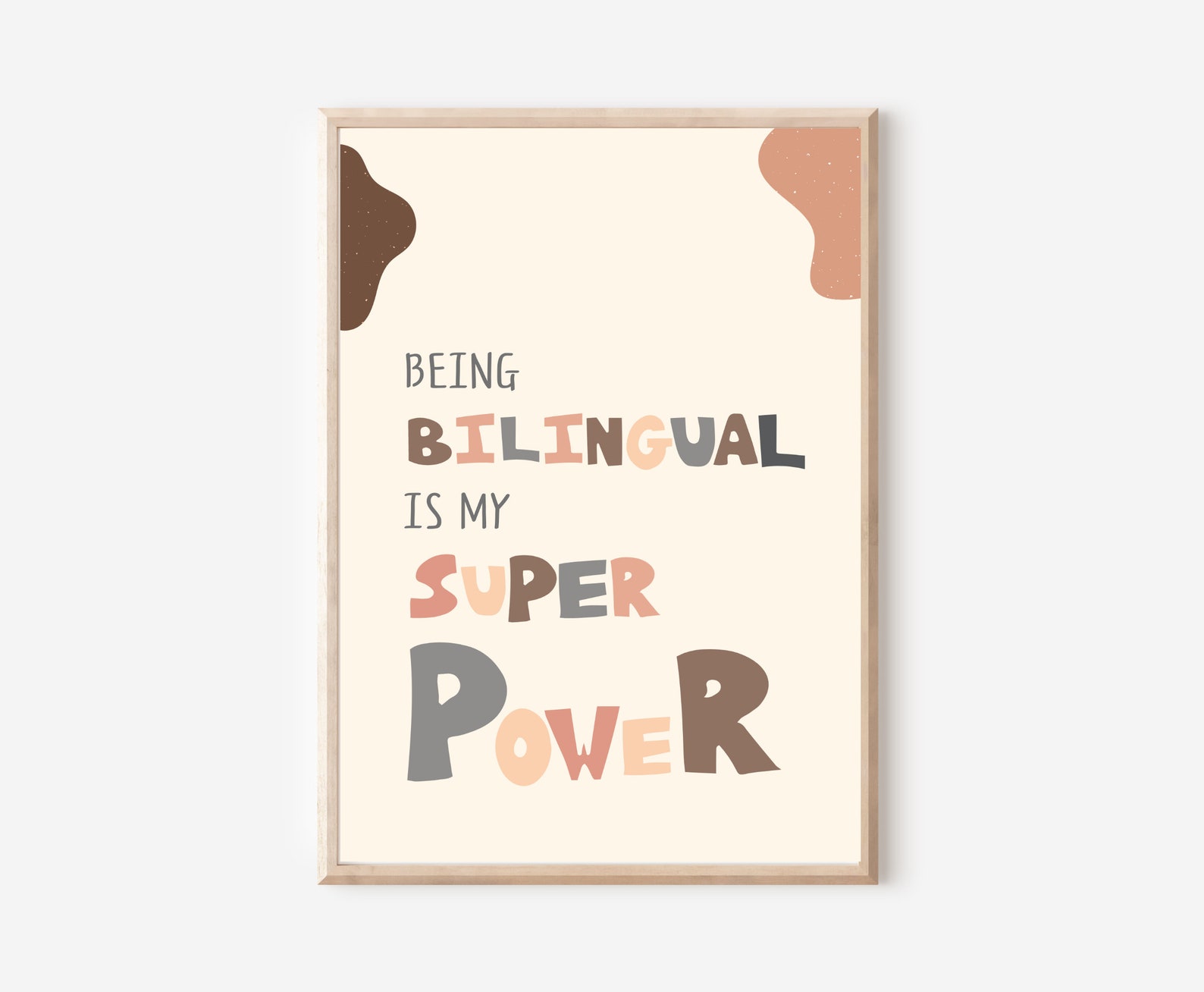 Bilingual Spanish Boho Nursery Wall Art Poster,spanish Classroom Decor ...