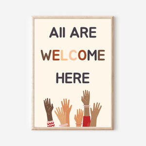 All Are Welcome Here, Classroom Decor for Teachers, Diversity Art ...