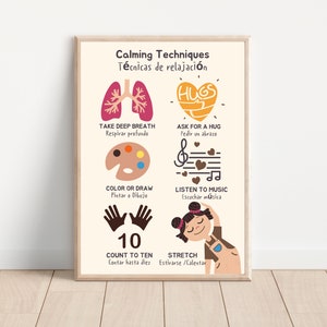 Set of 3 Educational Posters,bilingual Spanish Emotion Regulation ...