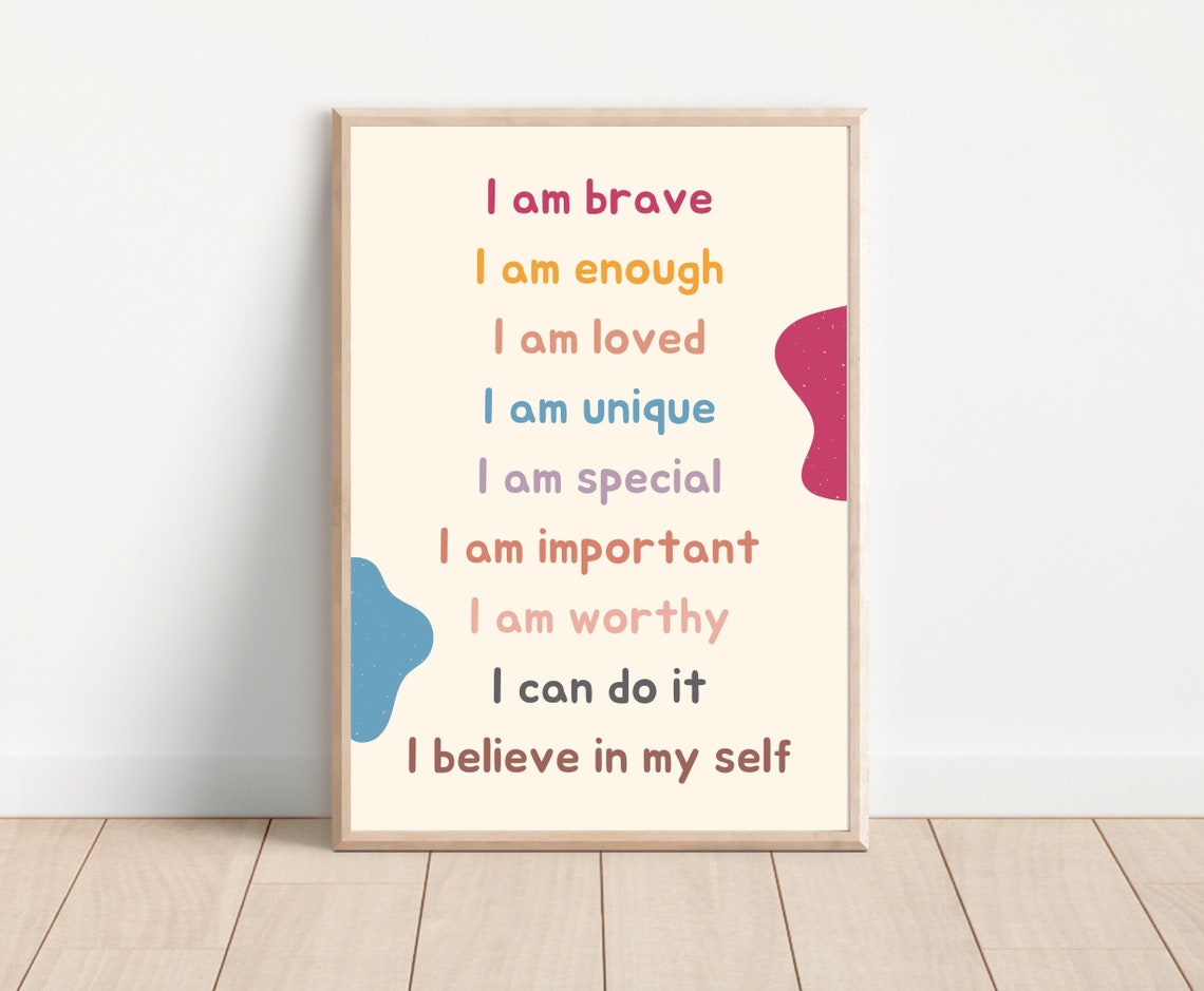 Positive Affirmation Poster for Kids Affirmations in Neutral | Etsy