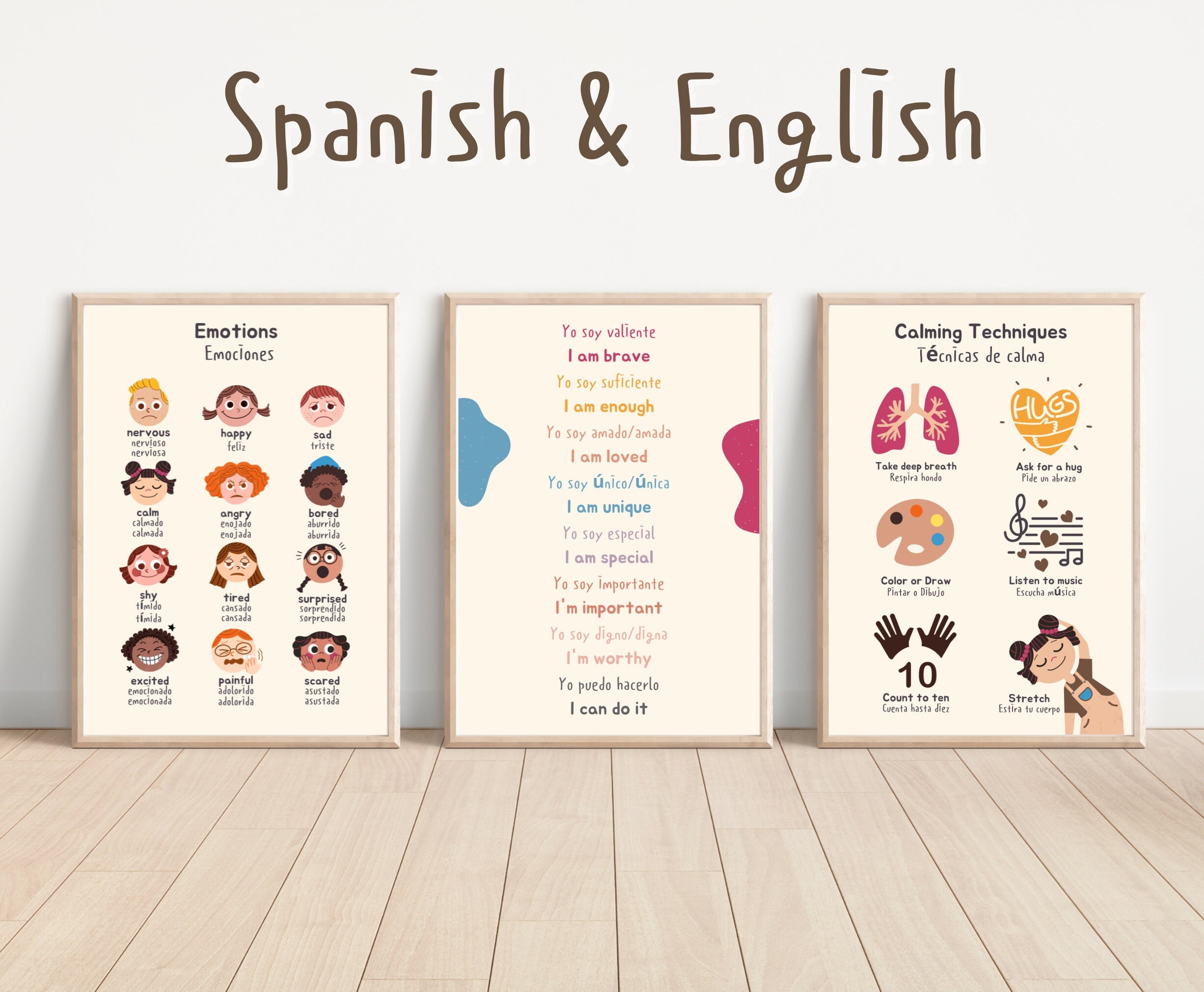 Set of 3 Calm Down Corner Kit for Spanish Kids Printable - Etsy