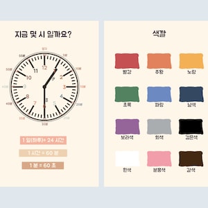 Printable Set of 16 Korean Educational Posters for Kids and Toddlers ...