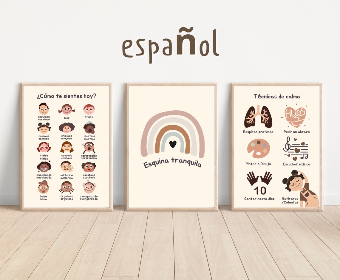 Spanish Emotions Poster Calming Corner Set Calm Down - Etsy