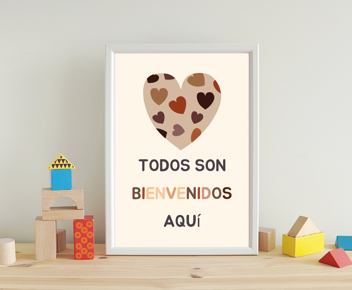 Spanish Teacher Classroom Door Sign Todos Son Bienvenidos - Etsy