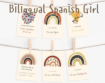 Bilingual Positive Affirmations Printable for Kids, Spanish Positive ...