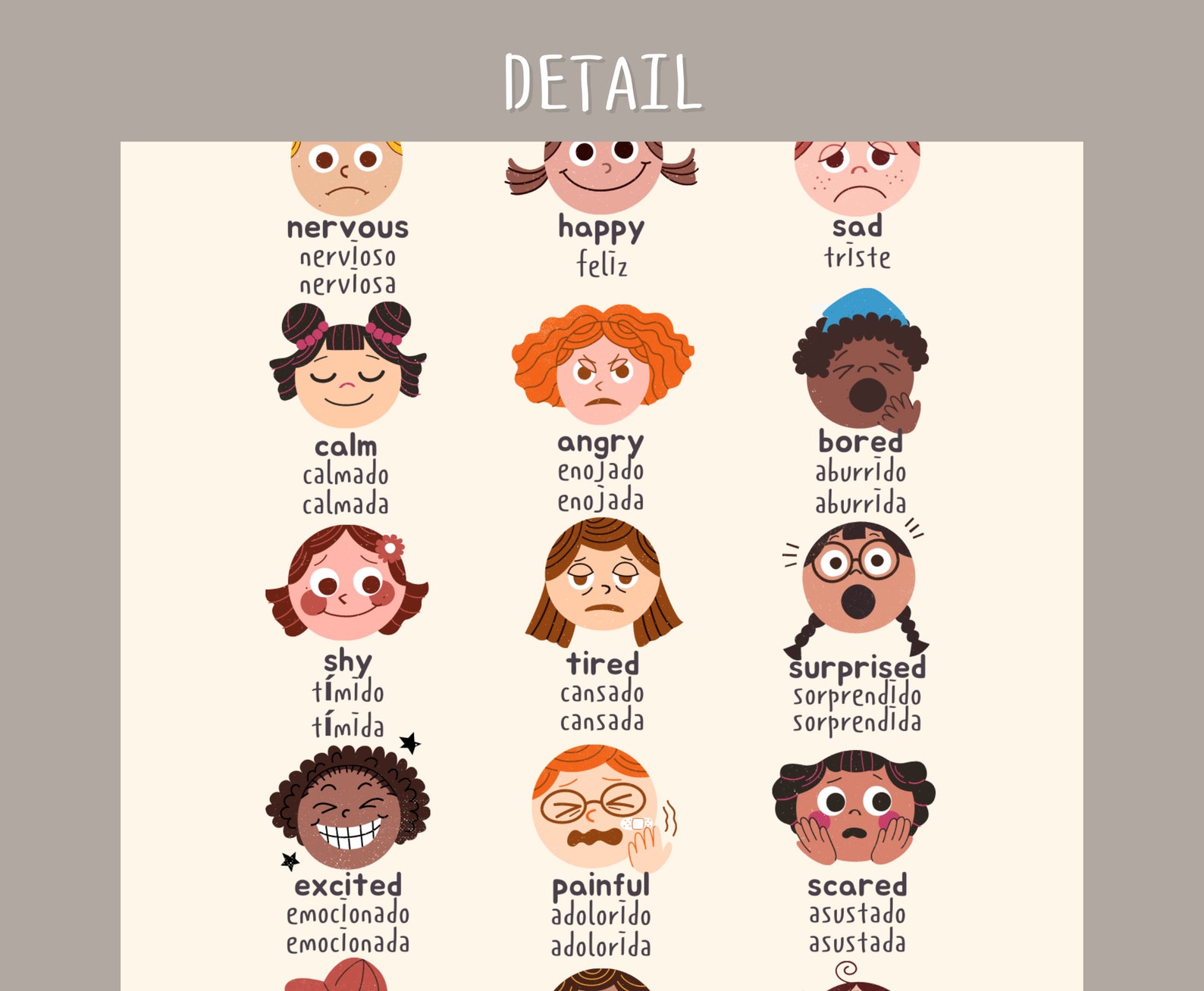 Set of 3 Educational Postersbilingual Spanish Emotioncalming | Etsy