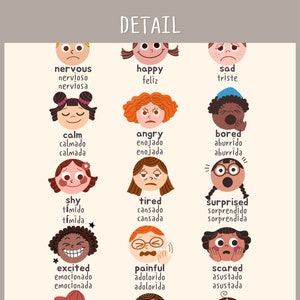 Set of 3 Educational Posters,bilingual Spanish Emotion,calming Corner ...