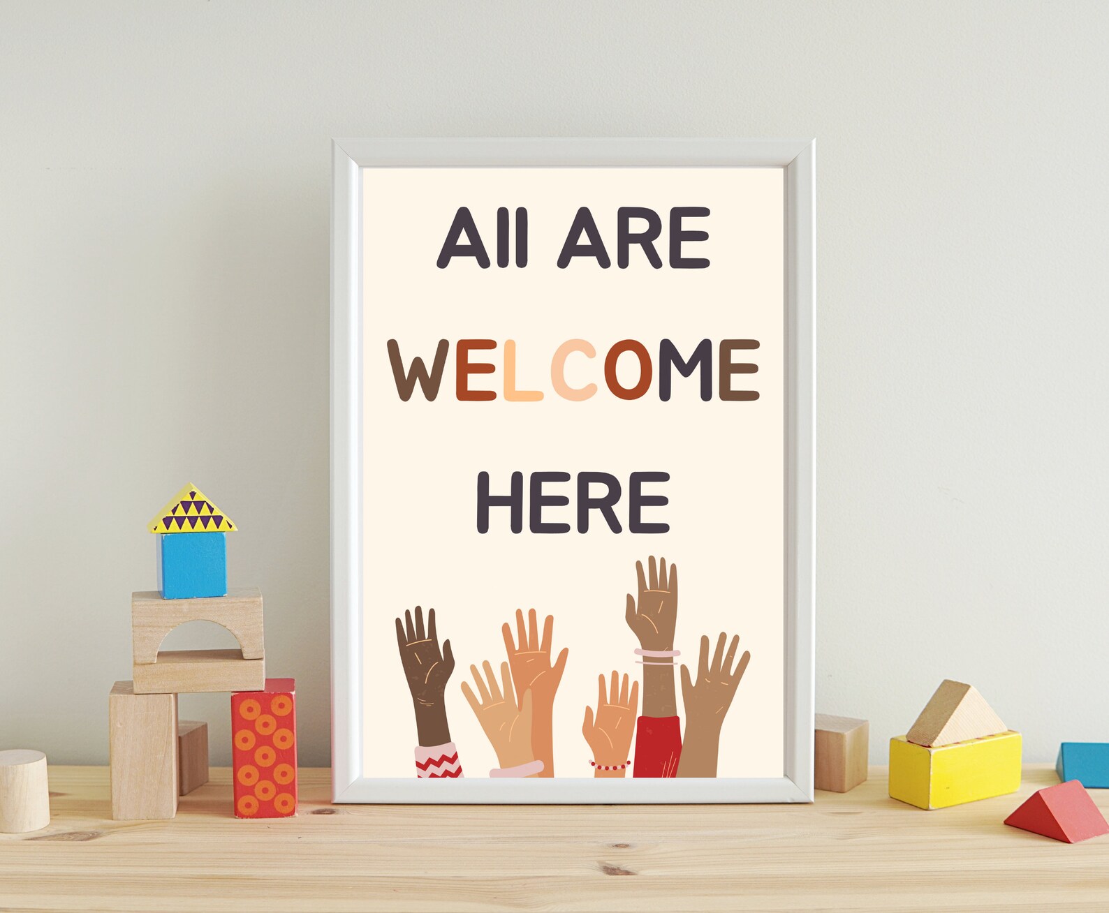 Diversity Art Set All Are Welcome Here Classroom Decor for - Etsy