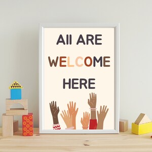 Diversity Art Set, All Are Welcome Here, Classroom Decor for Kids ...