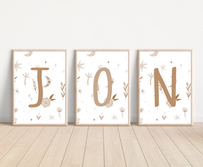 Boho Letter D Print: Kids Room Wall Art (digital Download) - Etsy
