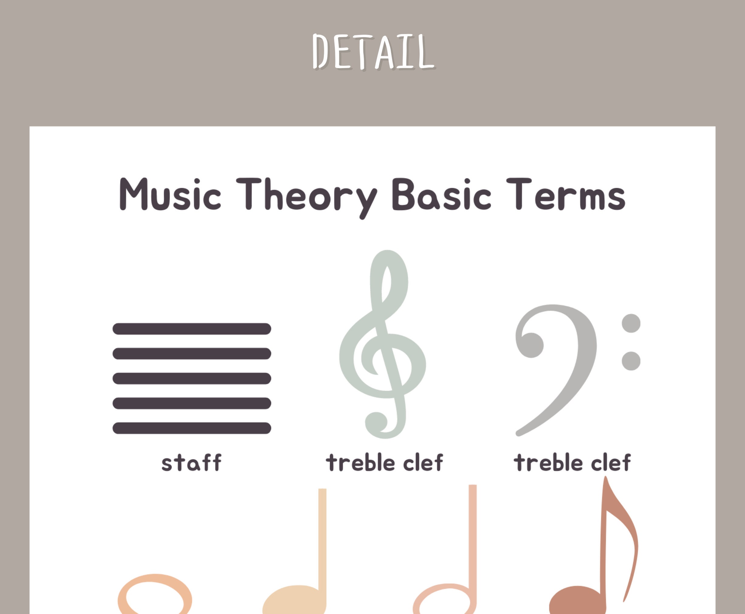 Music Theory Postereducational Music Wall Artmusic Decor for - Etsy