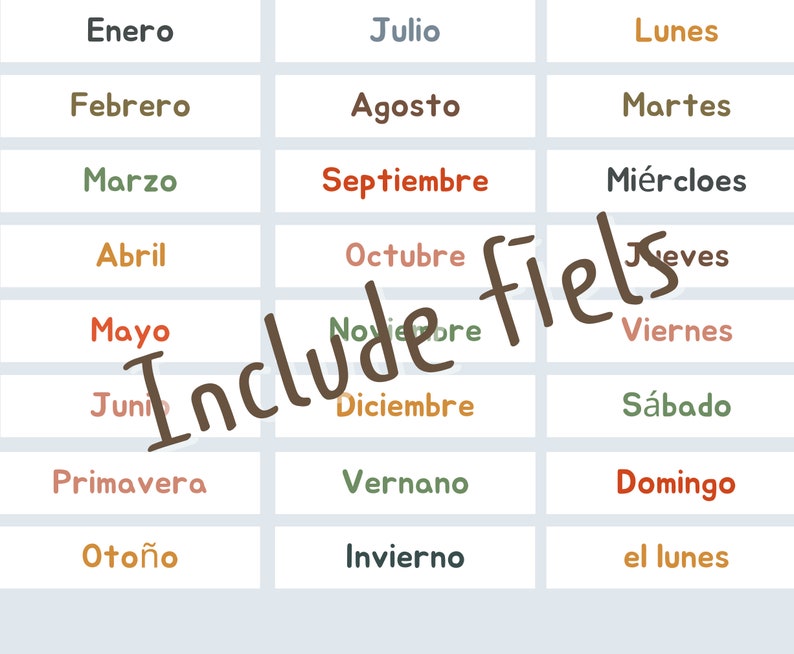 Editable Spanish Calendar for Circle Time Printable Classroom - Etsy