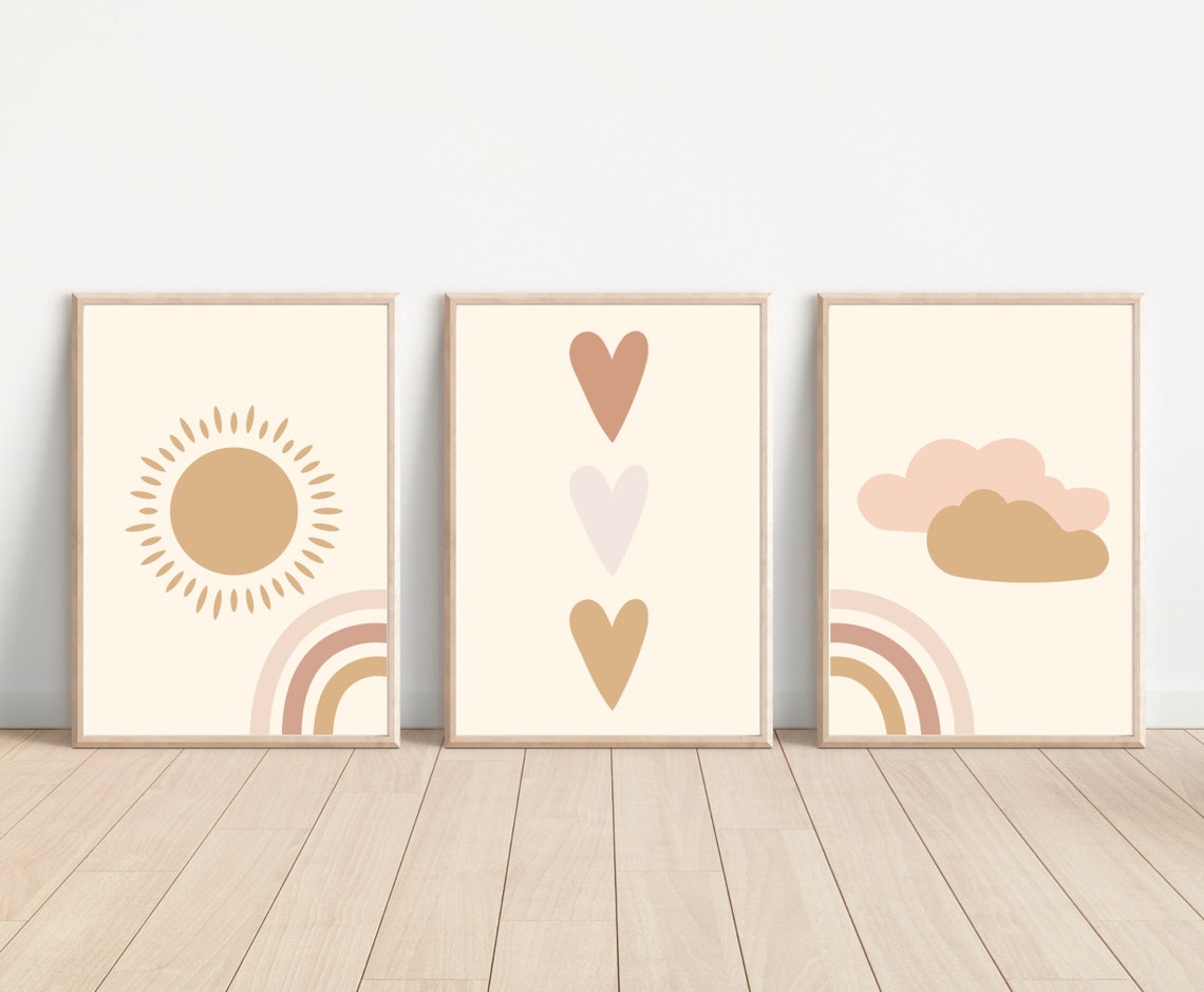 Boho Rainbow Decor 3 Set for Kids Playroom Decor. - Etsy
