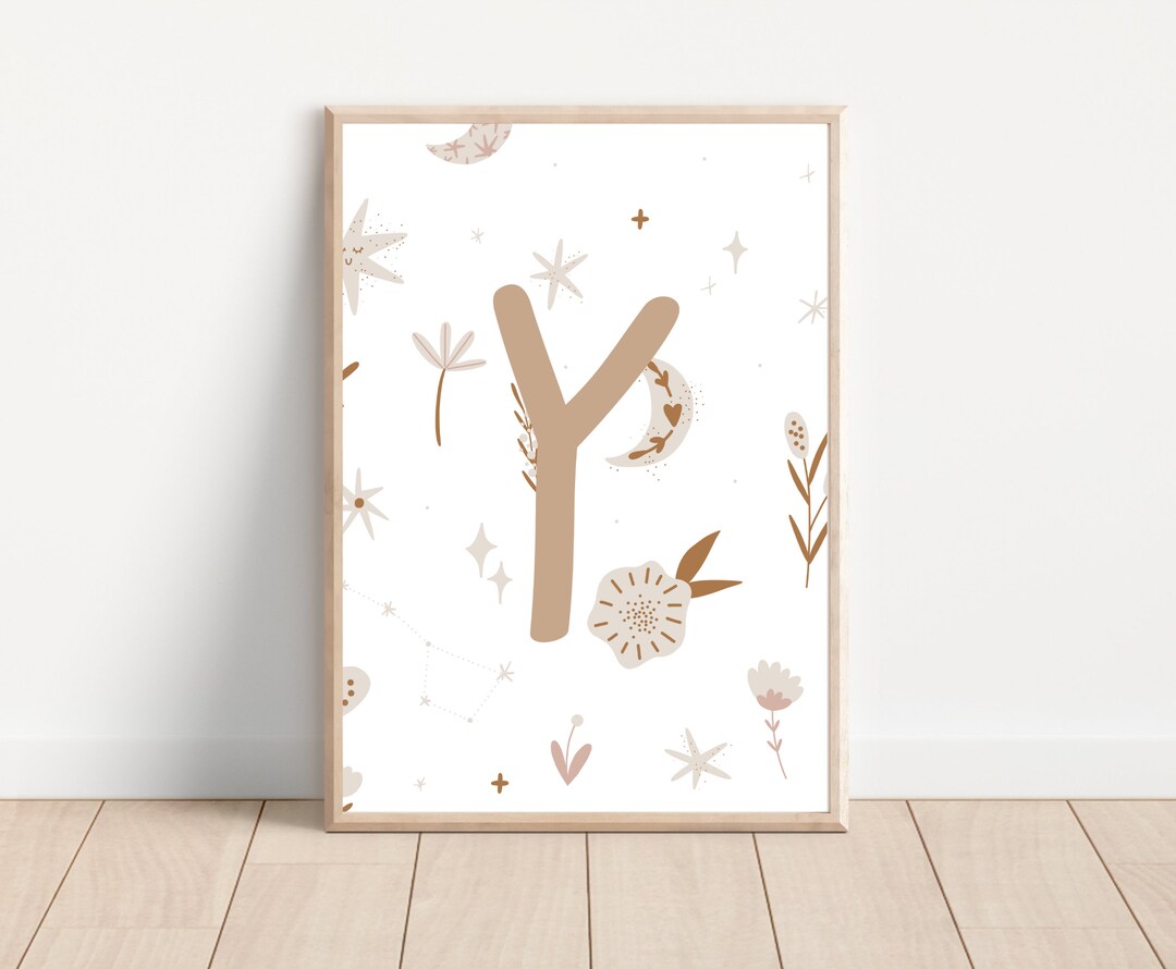 Boho Letter Y Print, Digital Download, Boho Digital Print, Printable ...
