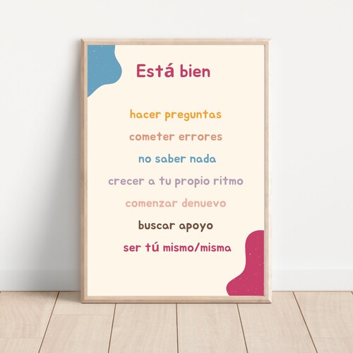 Positive Spanish Boho Affirmation Poster for Kidsmotivational - Etsy