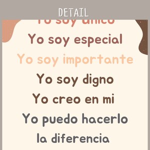 Spanish Classroom Decor, Positive Affirmation Poster for Toddler ...