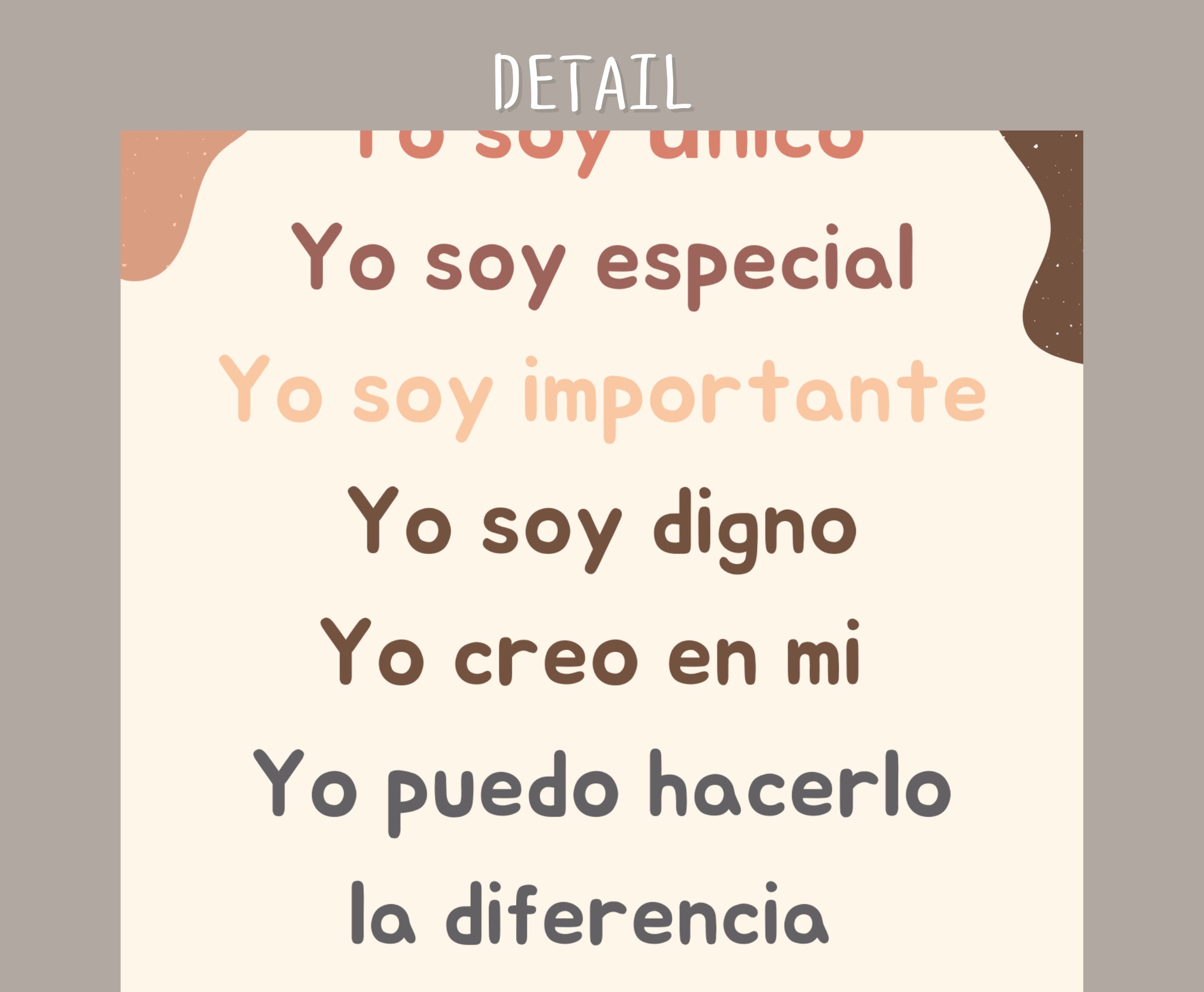 Spanish Classroom Decor, Positive Affirmation Poster for Toddler ...