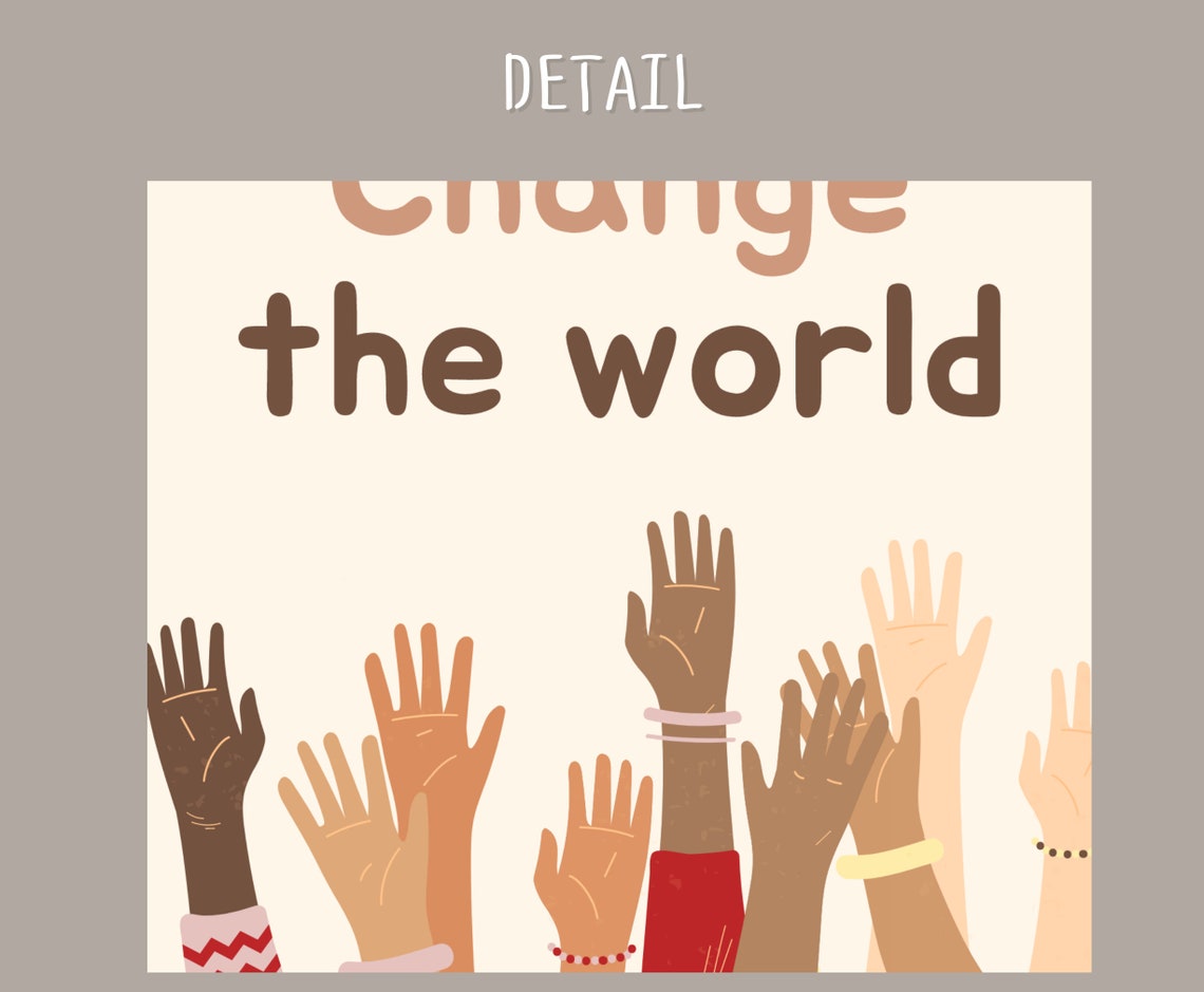 Diversity Poster for Classroom Decorsmall Hands Change the - Etsy