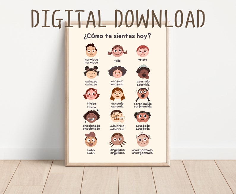 Spanish Emotions Poster Calming Corner Set Calm Down - Etsy