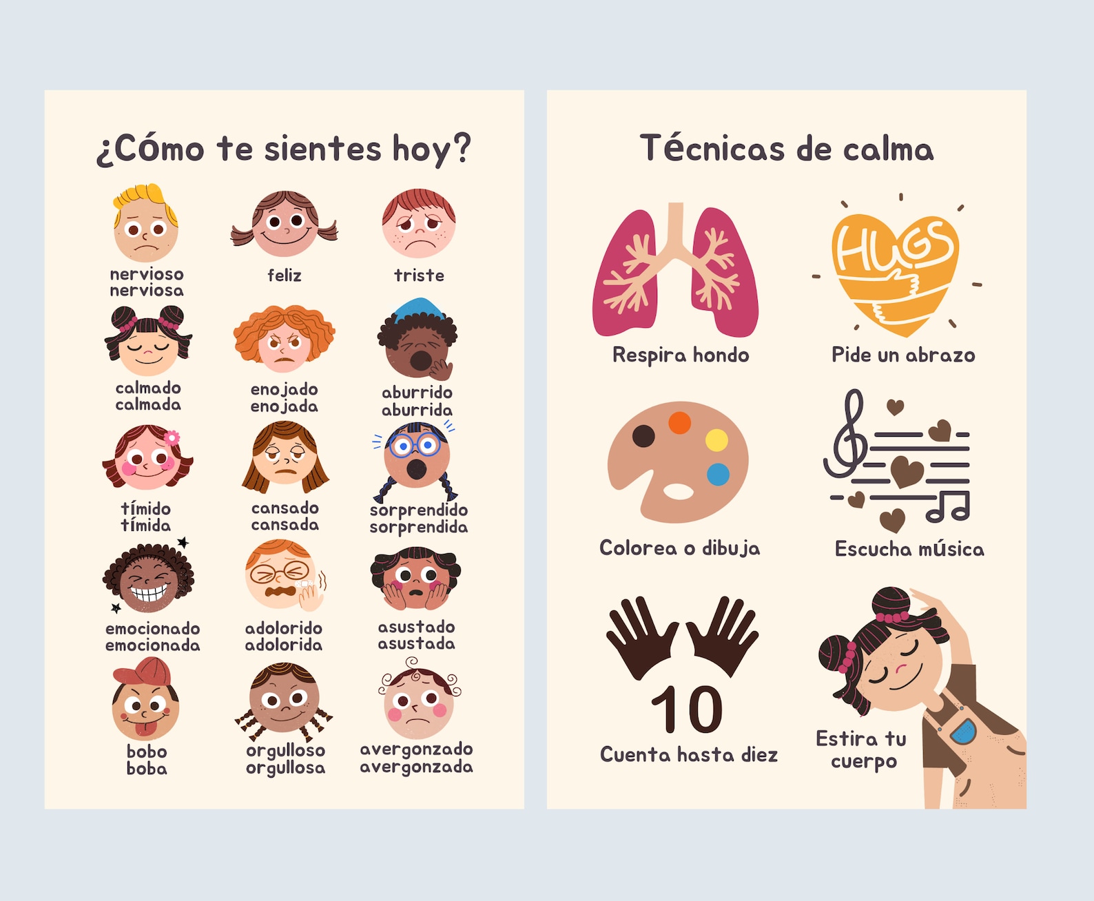 Spanish Educational Posters Set for Playroom and Kids and - Etsy