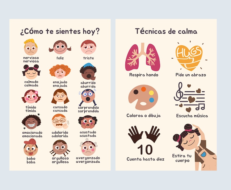 Spanish Educational Posters Set for Playroom and Kids and - Etsy