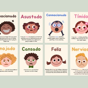 Bilingual Spanish Emotion Flashcards: Preschool Printable (digital ...