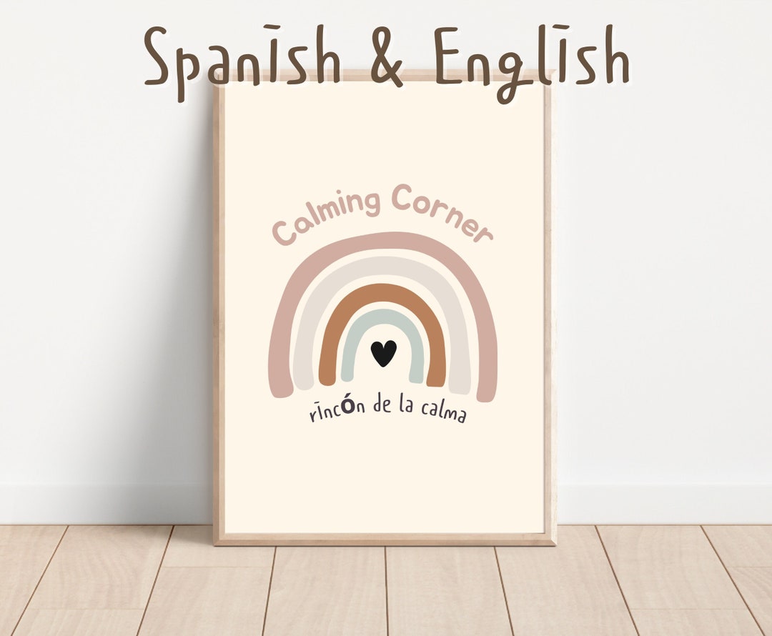 Calm Corner Sign for Spanish Classroom Decor, Printable Calming Corner ...