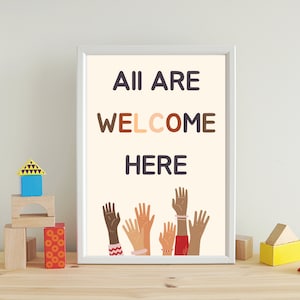 All Are Welcome Here, Classroom Decor for Teachers, Diversity Art ...