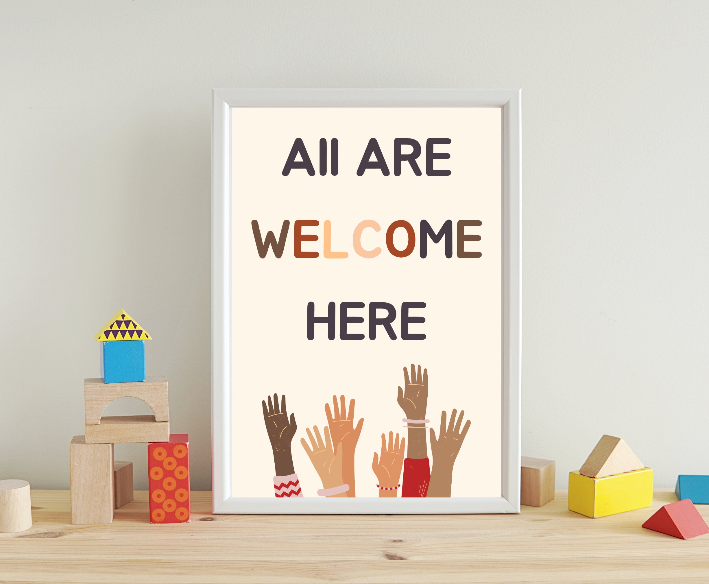 All Are Welcome Here Classroom Decor for Teachers Diversity - Etsy