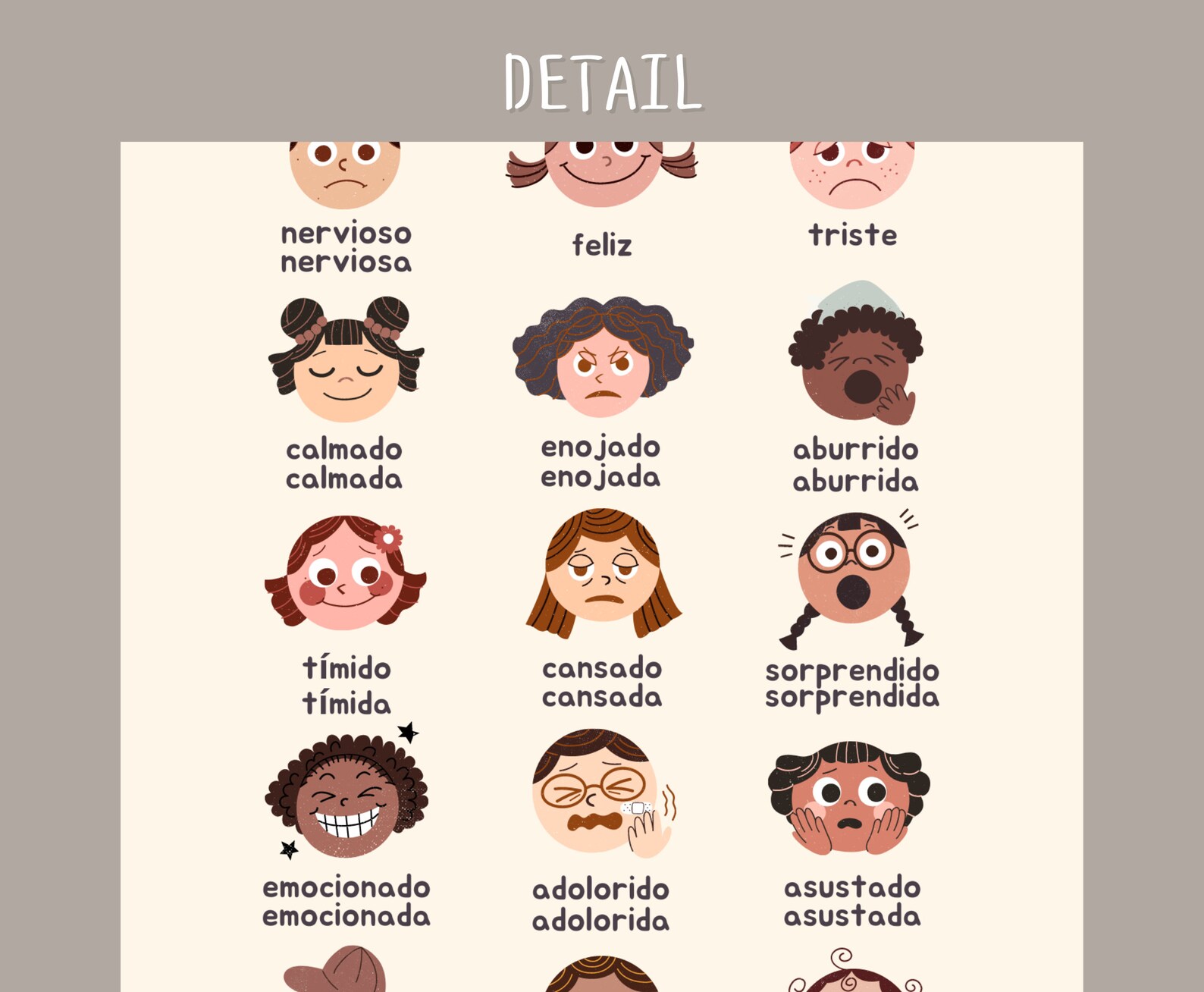 Spanish Emotions Poster Calming Corner Set Calm Down - Etsy