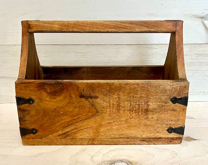 Vintage Hand Crafted Wood Box, Tool Carrier- Small. Primitive ...
