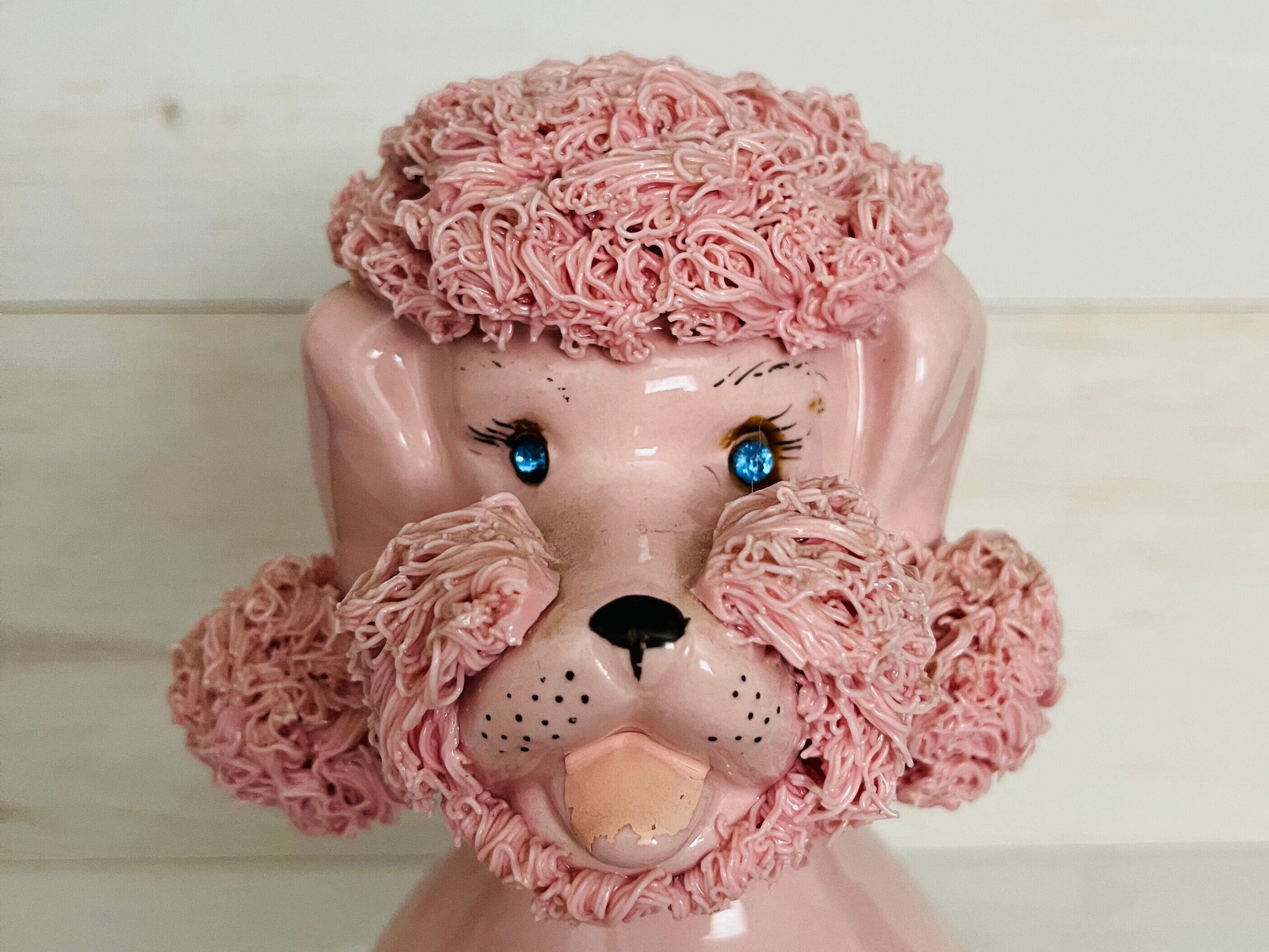 Standing Ceramic Poodles With Rhinestones