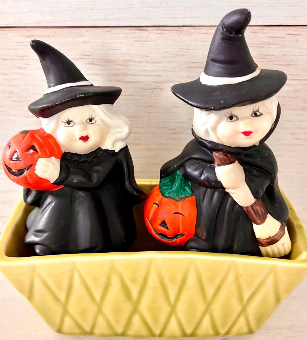 Vintage Handpainted Witch Figurines, Halloween Vintage Decor. Duncan ...