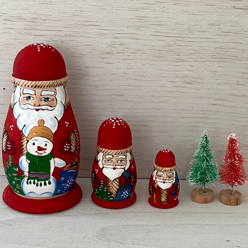 Santa Nesting Dolls - Etsy