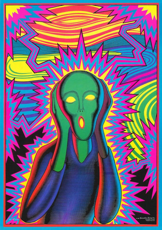 RARE Original Vintage 90s the Scream Art Trippy Psychedelic | Etsy