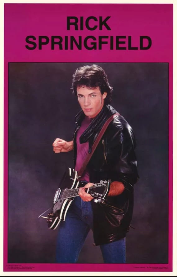 RARE Original Vintage 1982 Rick Springfield Music Poster | Etsy