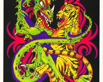 Tiger Blacklight Poster - Etsy